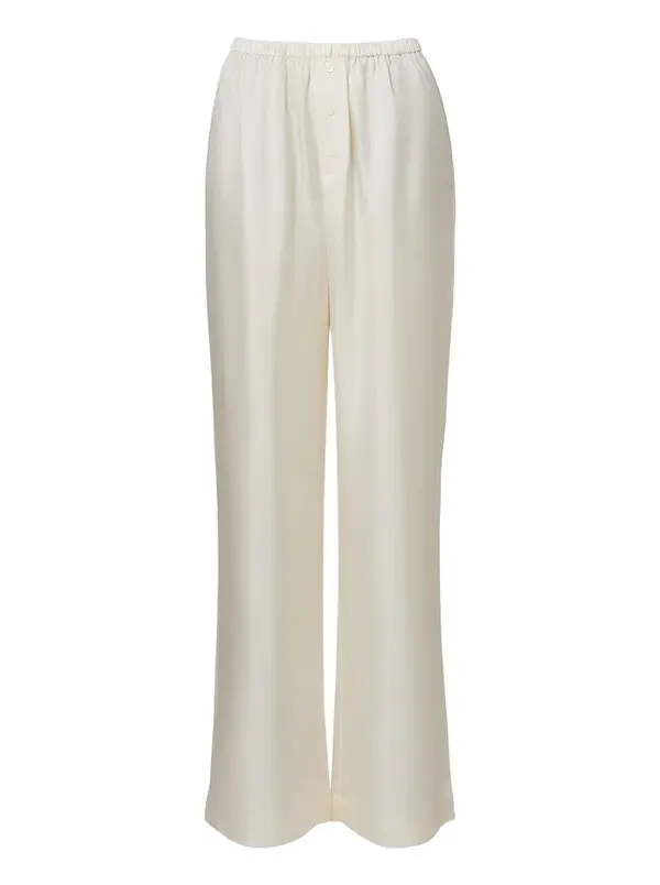 RÓHE Silk Wide-leg Pants - White