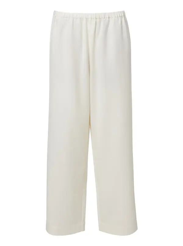 RÓHE Wool-blend Cropped Wide-leg Pants - White