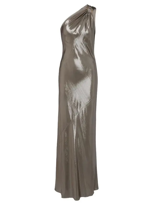 Max Mara Odissea One-shoulder Lamé Gown - Silver
