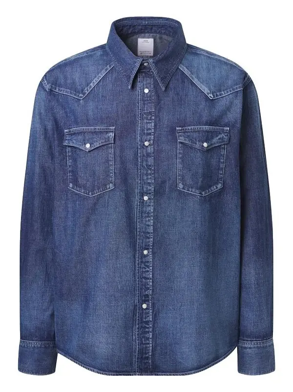 Visvim Social Sculpture Faded Denim Shirt - Blue