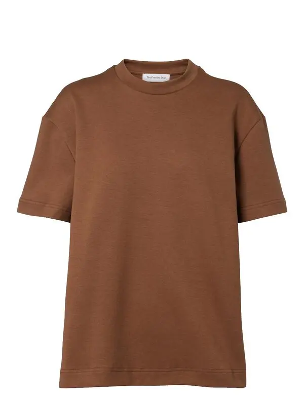 THE FRANKIE SHOP Scoob Cotton-blend Jersey T-shirt - Brown