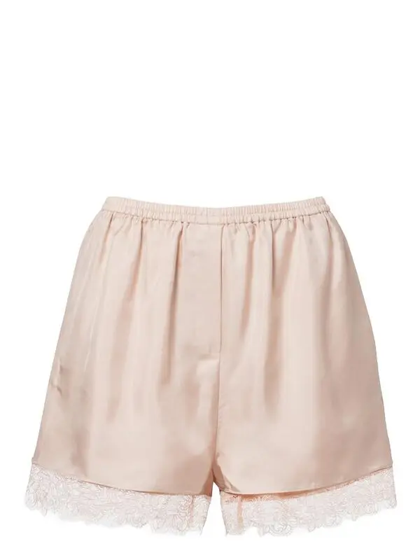 RÓHE Lace-trimmed Silk Shorts - Pink