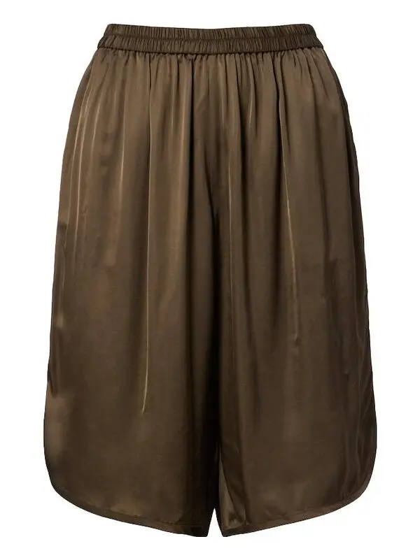 THE FRANKIE SHOP Nelis Satin Bermuda Shorts - Green