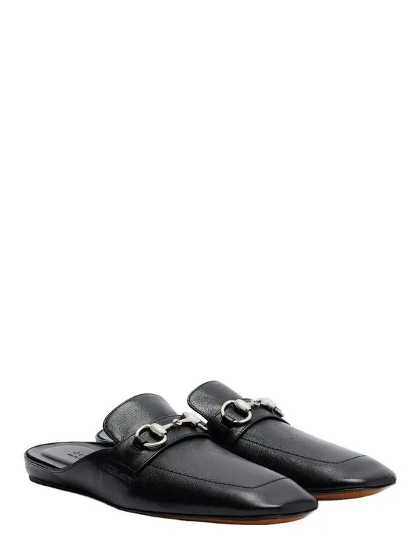 Gucci Ragazzo Horsebit Leather Mules - Black