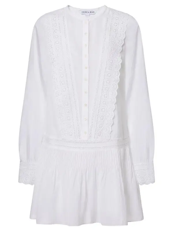 Veronica Beard Marguerite Cotton-blend Voile Minidress - White