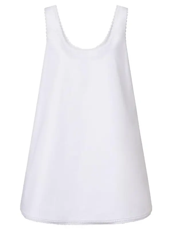 RÓHE Lace-trimmed Cotton Poplin Mini Dress - White