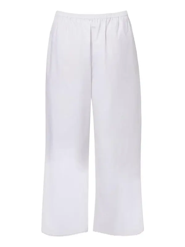 RÓHE Embroidered Cotton Poplin Wide-leg Pants - White