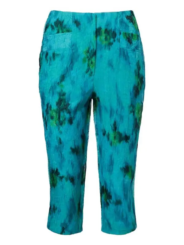 GANNI Printed Capri Pants - Blue