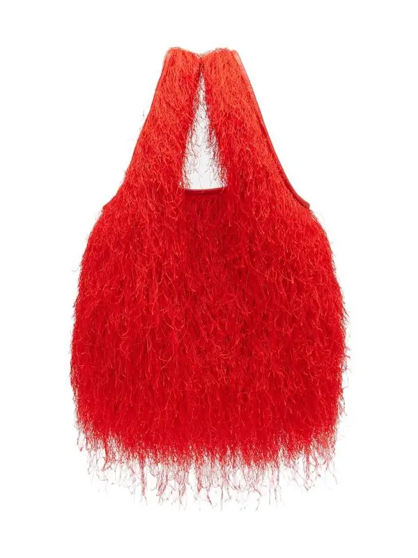 Dries Van Noten Marche Medium Fringed Top-handle Bag - Red