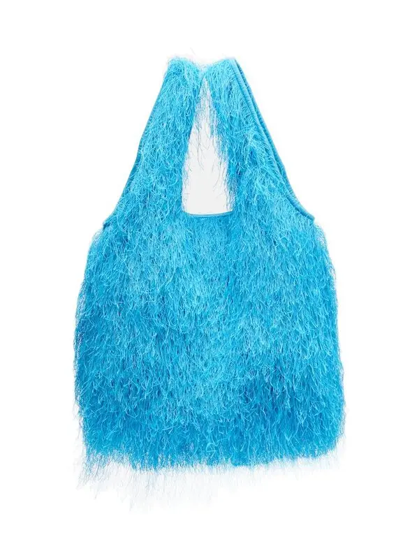 Dries Van Noten Marche Medium Fringed Top-handle Bag - Blue