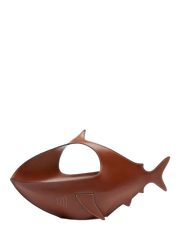 Staud Shark Leather Top-handle Bag - Brown