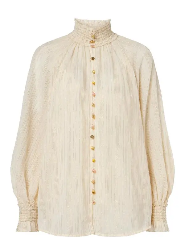 Zimmermann Aster Cotton And Silk-blend Blouse - White
