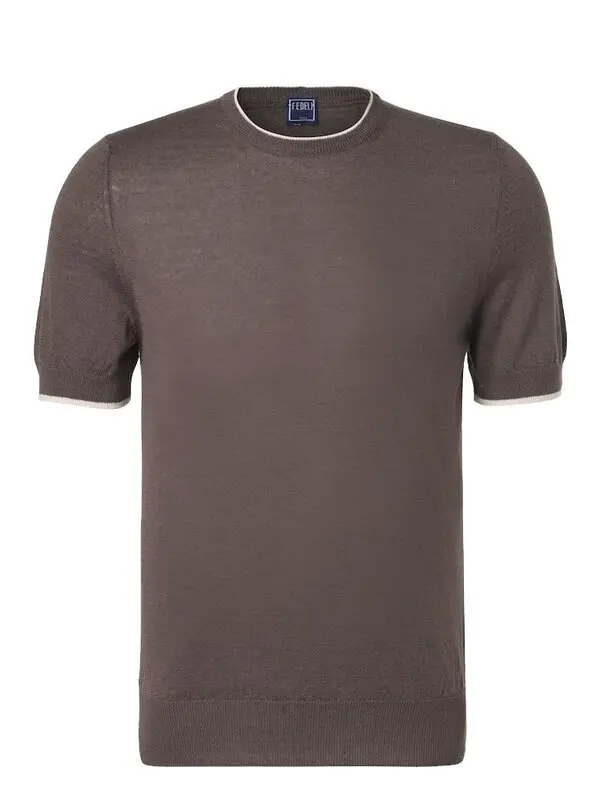 Fedeli Linen And Cotton Sweater - Brown