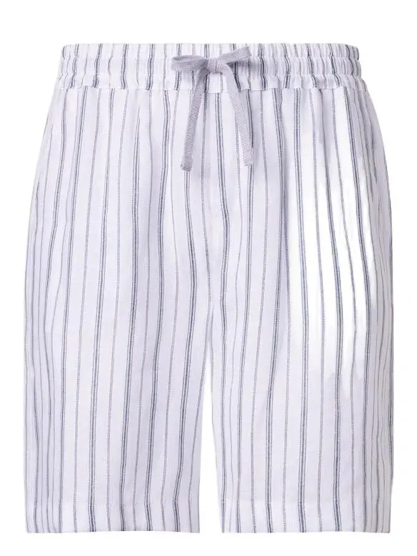 Fedeli Striped Linen Bermuda Shorts - White