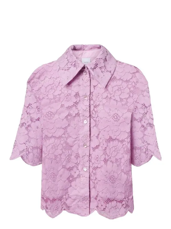 PATOU Cotton-blend Lace Shirt - Pink