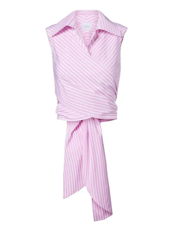 PATOU Striped Cotton Top - Pink
