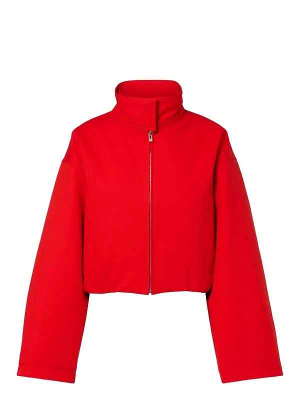 Alaïa Laye Cotton Bomber Jacket - Red