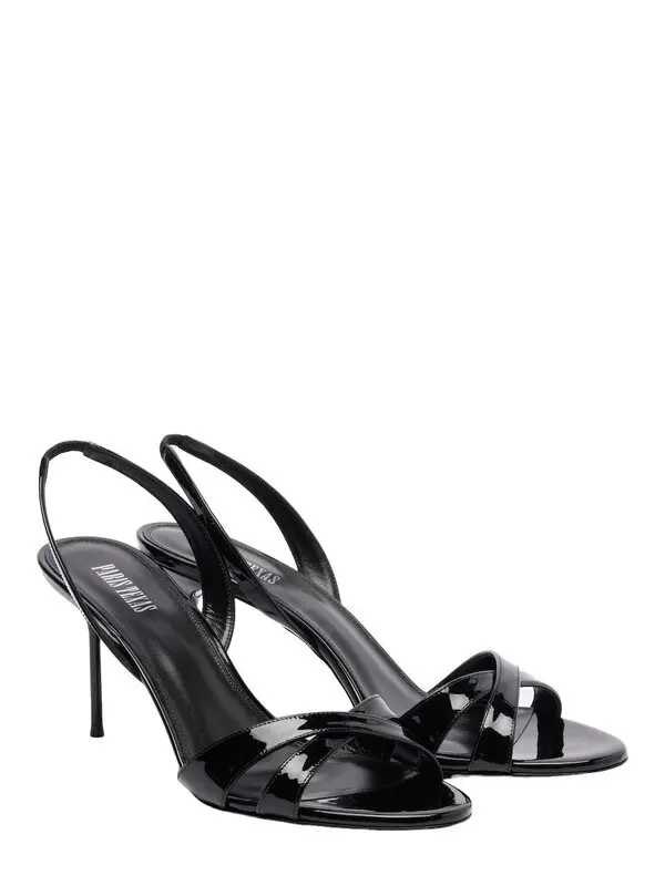 Paris Texas Lidia Patent Leather Slingback Sandals - Black