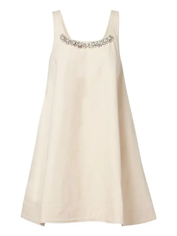 Simone Rocha Embellished Cotton Minidress - Beige