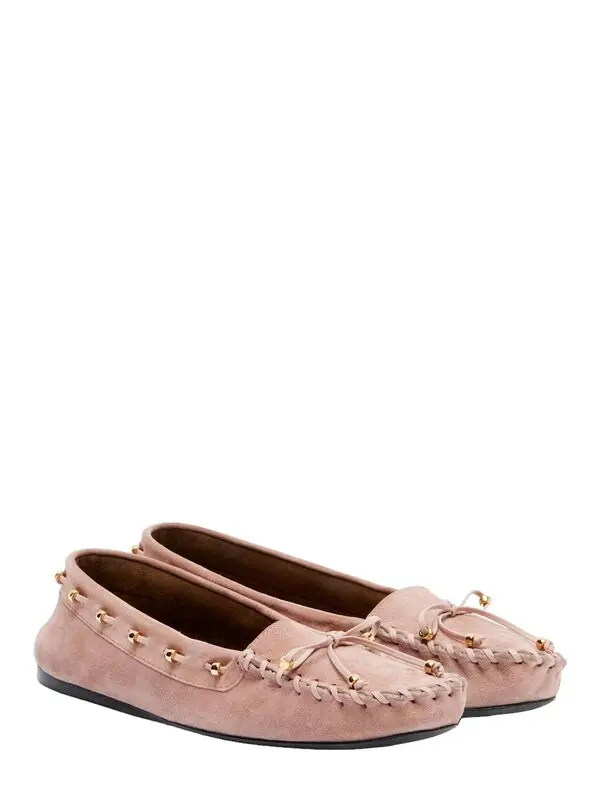 Khaite Milly Suede Loafers - Pink
