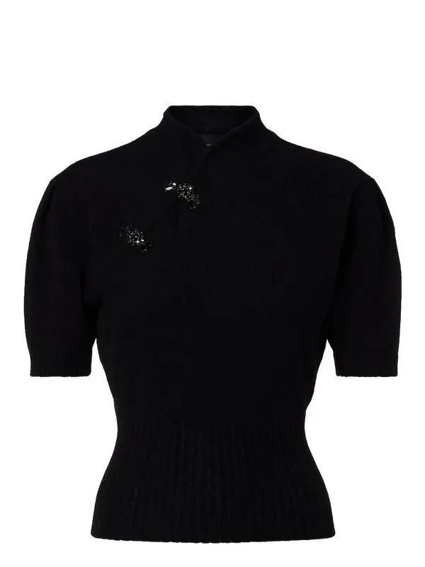 Simone Rocha Embellished Cashmere Sweater - Black