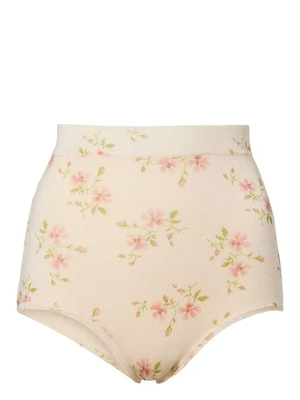 Simone Rocha Floral Viscose-blend Shorts - Beige
