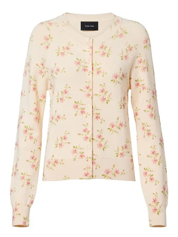 Simone Rocha Floral Cardigan - Beige