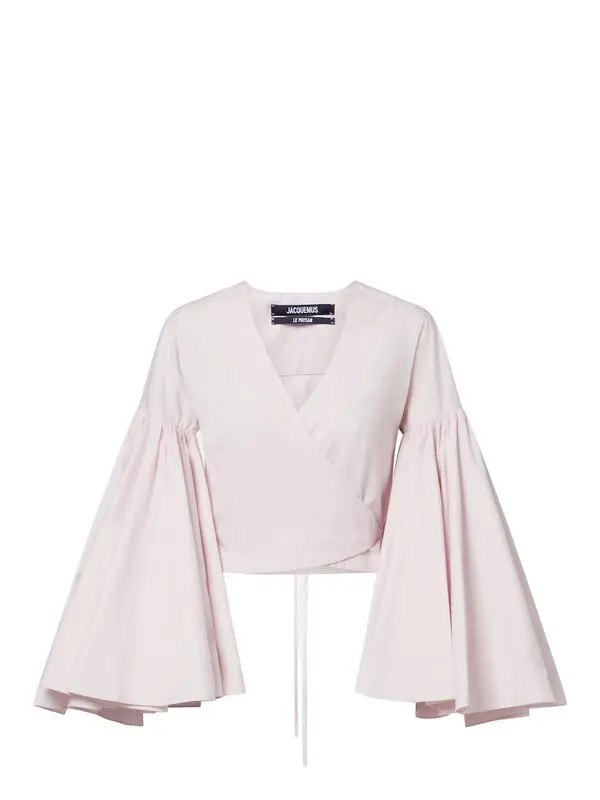 Jacquemus Paysan Cotton Poplin Wrap Top - Pink