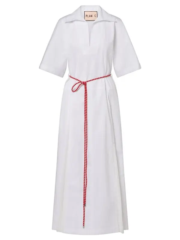 Plan C Cotton-blend Shirt Dress - White