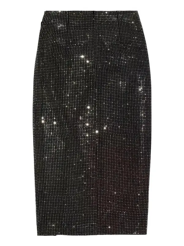 Roland Mouret Crystal-embellished Ruched Midi Skirt - Black