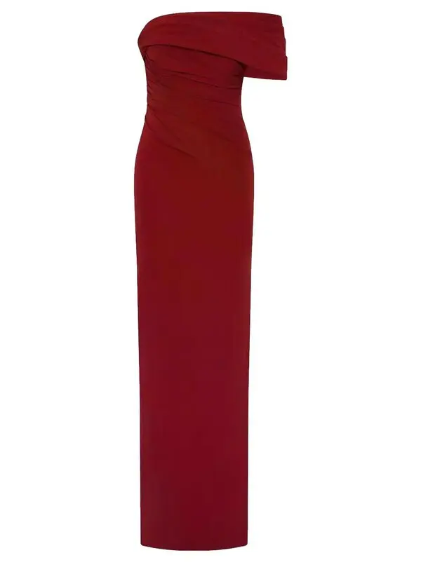 Rachel Gilbert Gale Draped One-shoulder Gown - Red