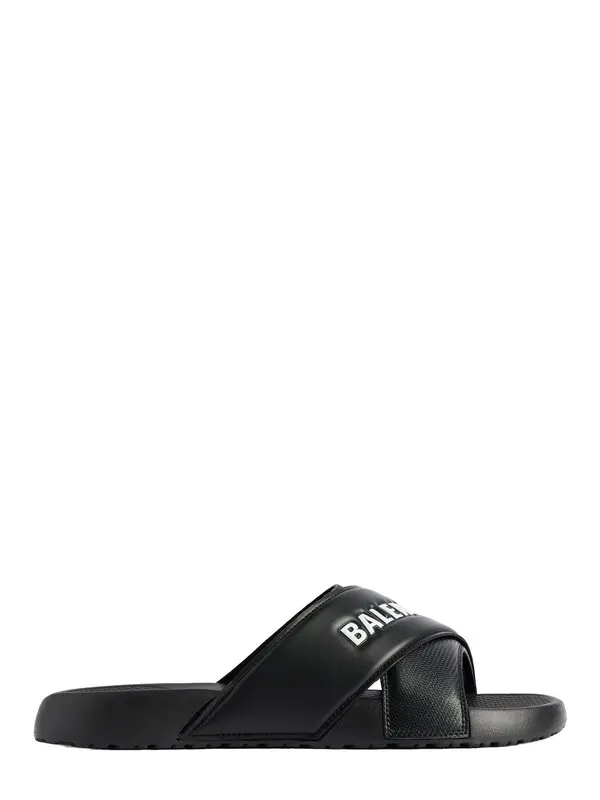 Balenciaga Sporty Pool Slide Sandal - Black