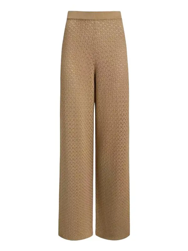 12 STOREEZ Elasticated-waist Knitted Trousers - Neutrals