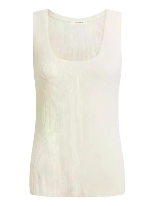 12 STOREEZ Ribbed Merino Tank Top - Neutrals