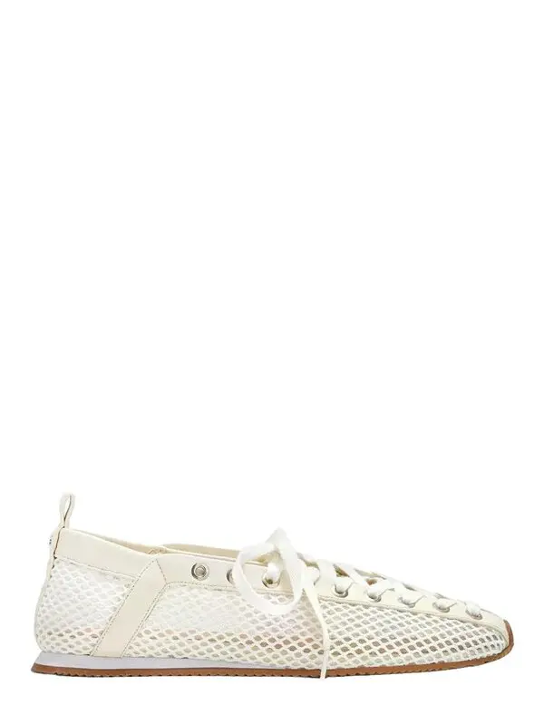 GANNI Mesh Lace-up Ballet Flats - Neutrals