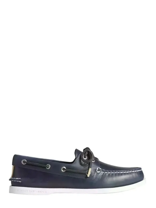 Sperry Lace-up Leather Boat Shoes - Blue