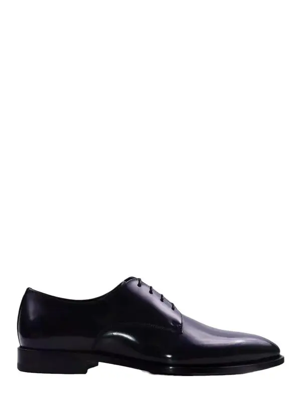 DOUCAL'S Tapered Leather Lace-up Shoes - Black