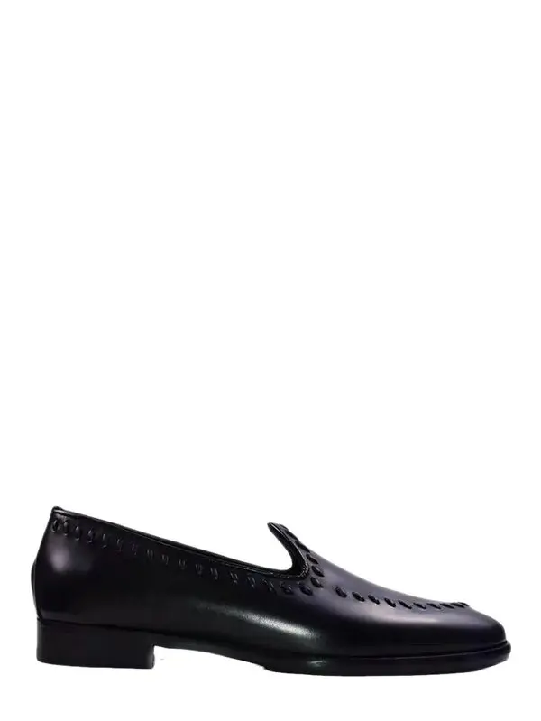 EDHEN MILANO Embossed Leather Loafers - Black