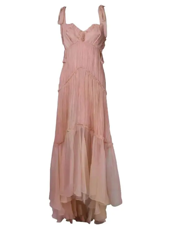 MARIA LUCIA HOHAN Pleated Sweetheart-neck Dress - Pink