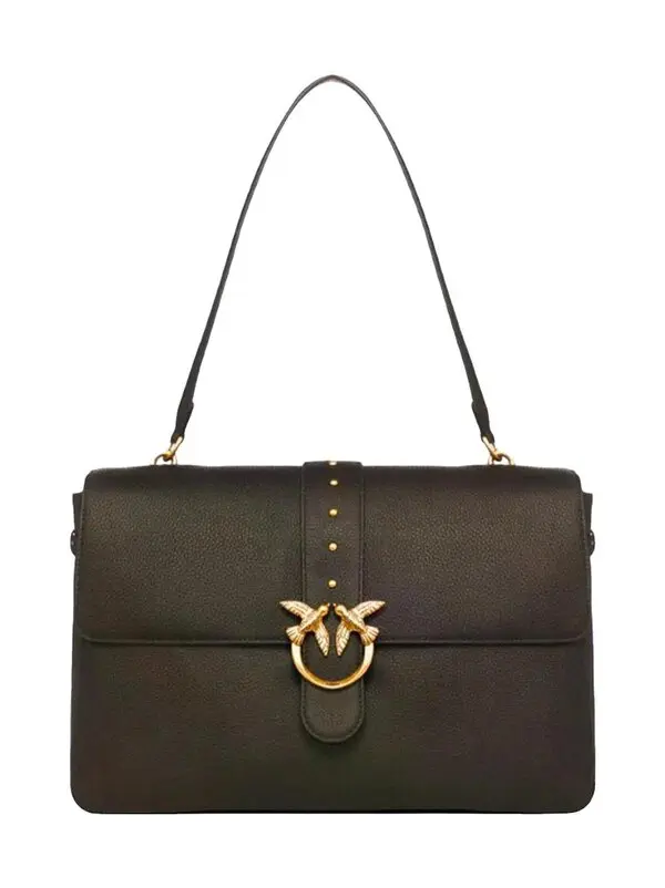 Pinko Slouchy Leather Shoulder Bag - Brown