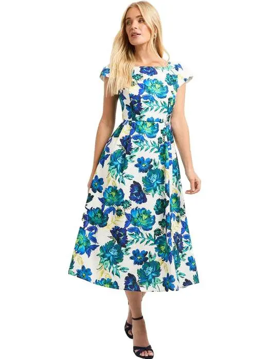 WALLIS Fit & Flare Midaxi Dress - Ivory