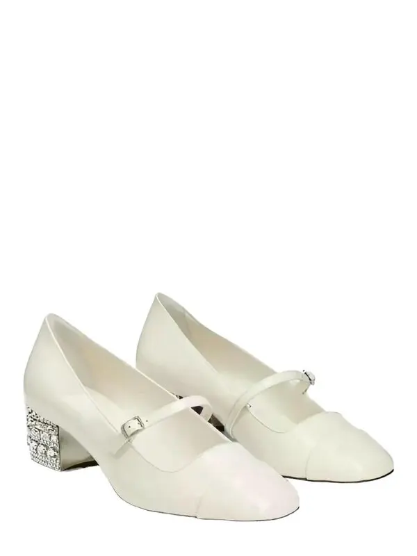 JIMMY CHOO Elisa Crystal-embellished Leather Pumps - White