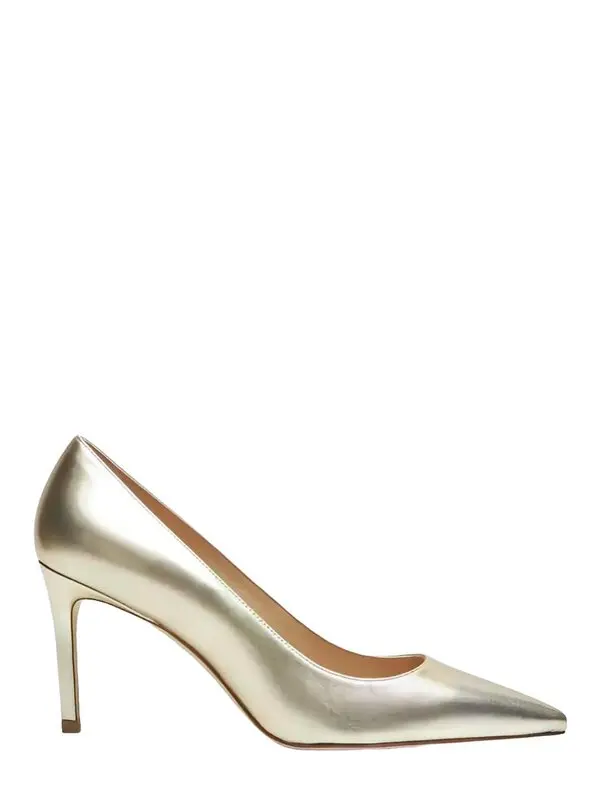 STUART WEITZMAN Sculptural-heel Leather Pumps - Gold