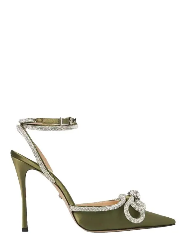 Mach & Mach Double Bow Crystal-embellished Pumps - Green