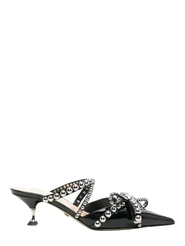 Mach & Mach Studded Bow-detail Pumps - Black