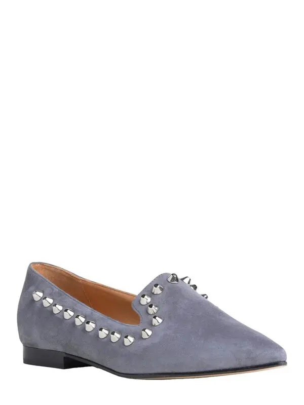 BEAUTIISOLES BY ROBYN SHREIBER Celeste Pointed Toe Loafer With Stud Embellishments - Gray