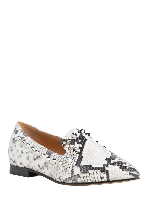 BEAUTIISOLES BY ROBYN SHREIBER Celeste Pointed Toe Loafer With Stud Embellishments - Python Snake