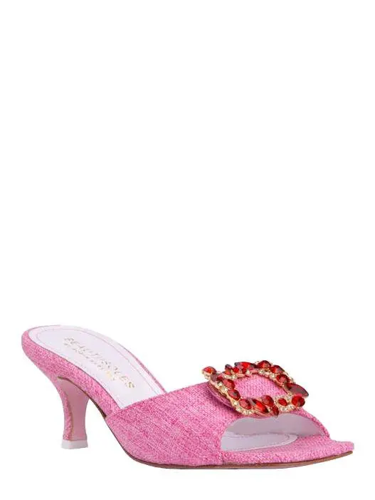 BEAUTIISOLES BY ROBYN SHREIBER Eden Kitten Heel Slide - Pink