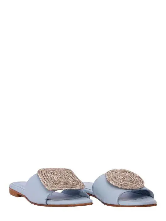 BEAUTIISOLES BY ROBYN SHREIBER Adeline Flat Sandal - Baby Blue