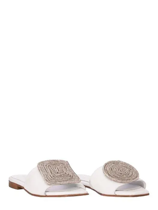BEAUTIISOLES BY ROBYN SHREIBER Adeline Flat Sandal - White